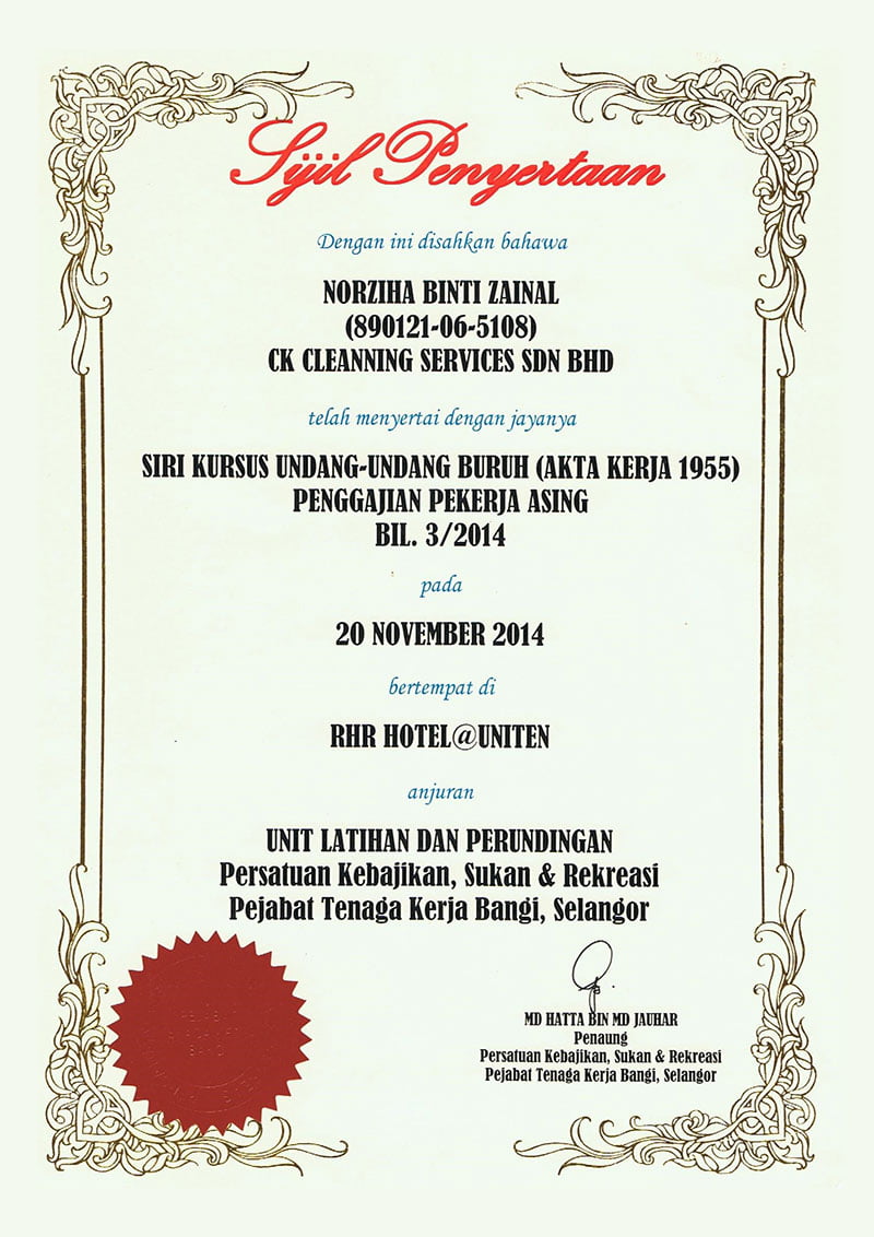 About Us – CK Cleaning Services Sdn Bhd