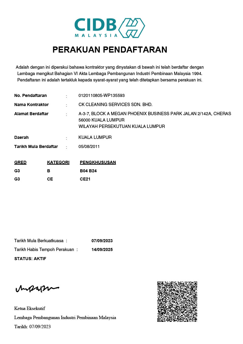 About Us – CK Cleaning Services Sdn Bhd